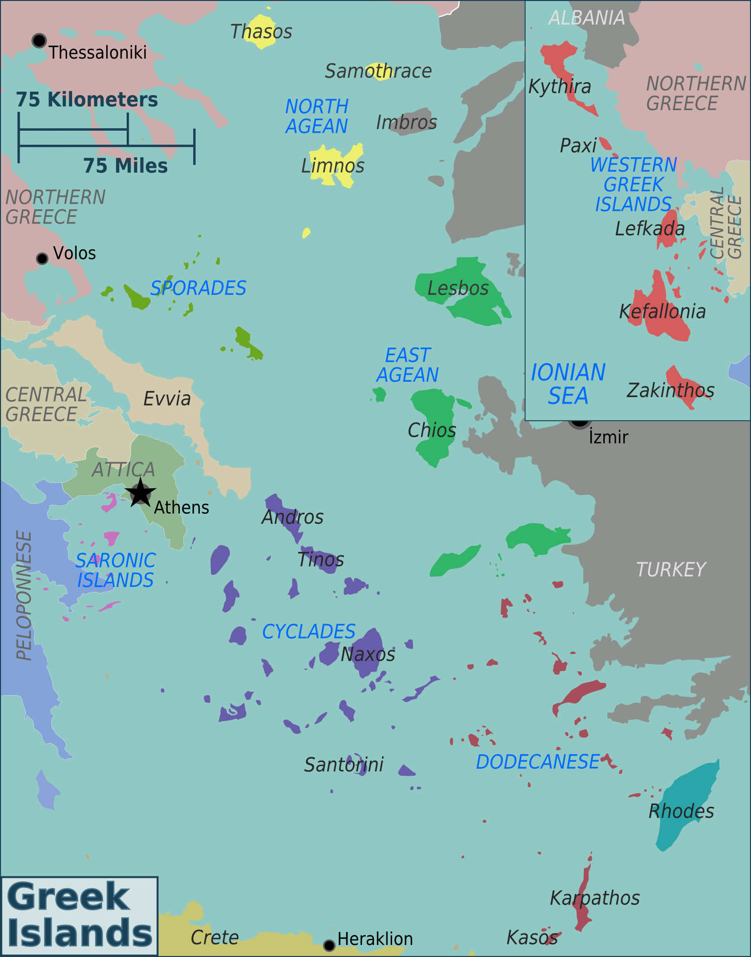 Mapa de Grecia y las Islas Griegas - Grecia Viajes